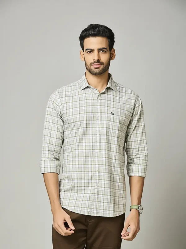 Casual Sage Check Shirt - Double Bull
